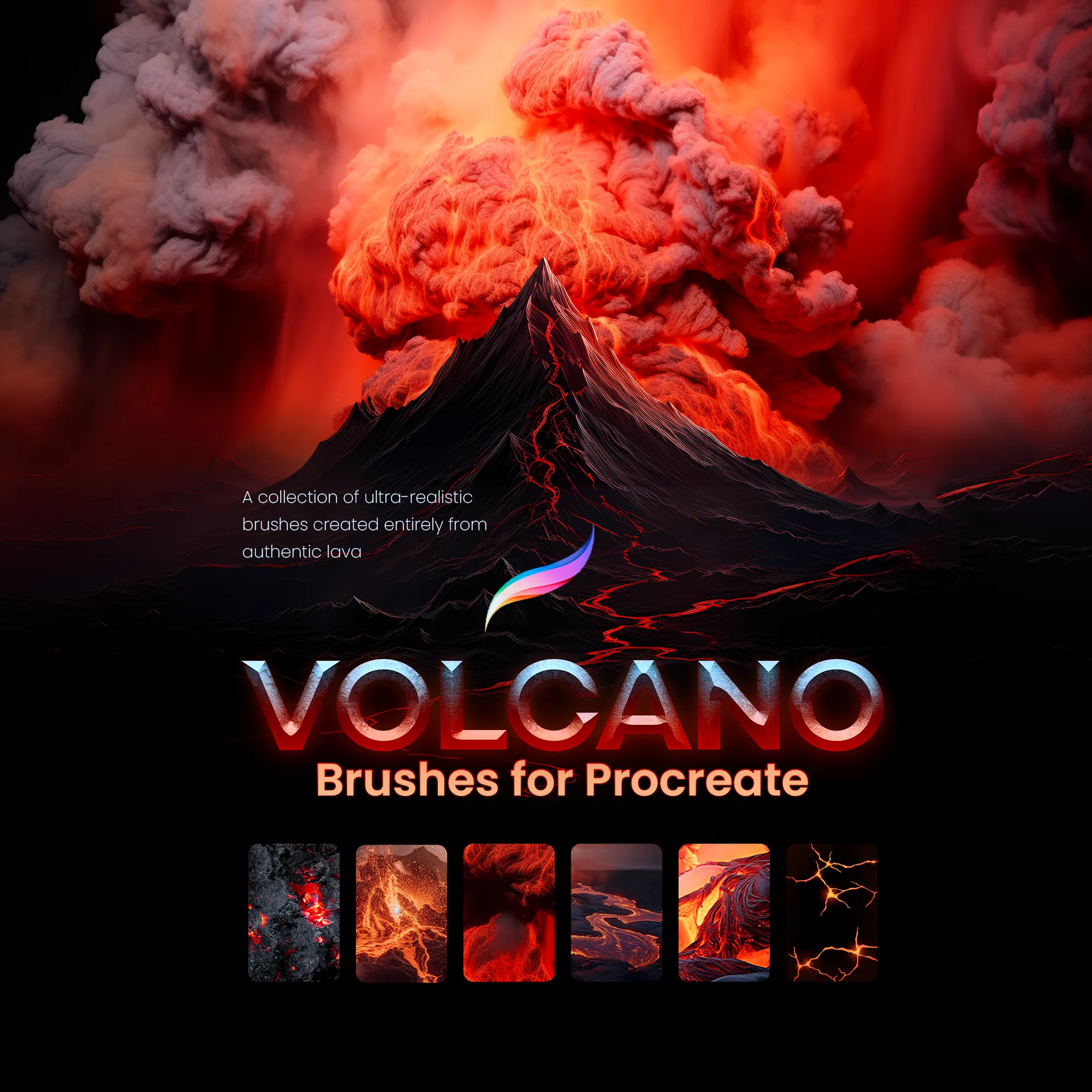 Volcanic Power: Authentic Lava - Professional Procreate Brushes | Art ...